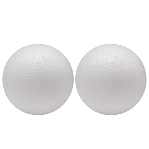 Crafjie 8 inch 2pcs Giant Styrofoam Balls, Smooth Large White ...